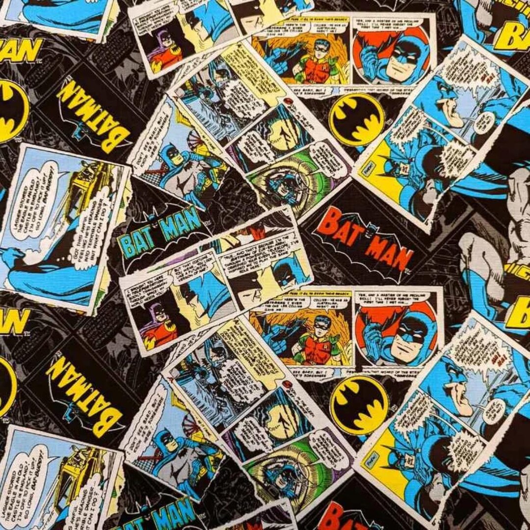 Batman Characters Tossed DC Comics Batman Logos Fun Premium Cotton ...