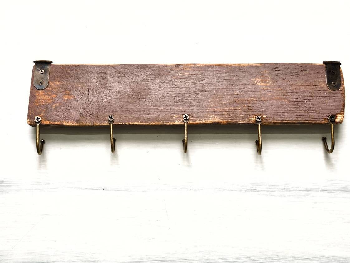 Wooden Key Holder for a Wall With Mushrooms Wall Organizer | Etsy