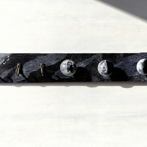 Moon Phase Recycling Pallet Wood Wall Organizer for Keys, Bags and Dog ...