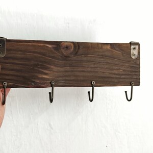 Natural Wood Key Holder for a Wall, Recycling Wood Entryway Organizer ...