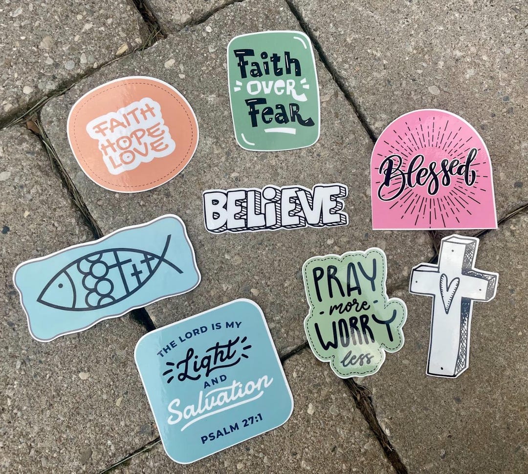 Christian Stickers, Vinyl Stickers, Water Bottle Stickers, Faith ...