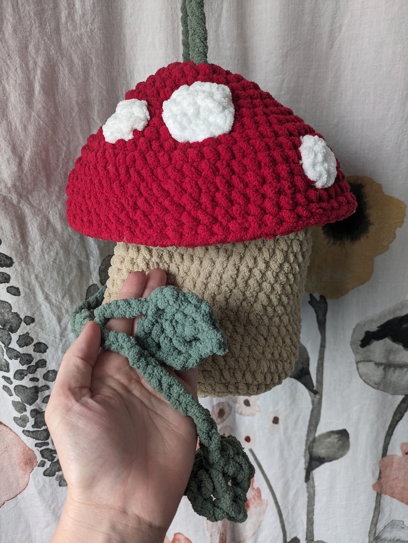 Plush Mushroom Bag With Vine Drawstring Crochet Pattern - Etsy