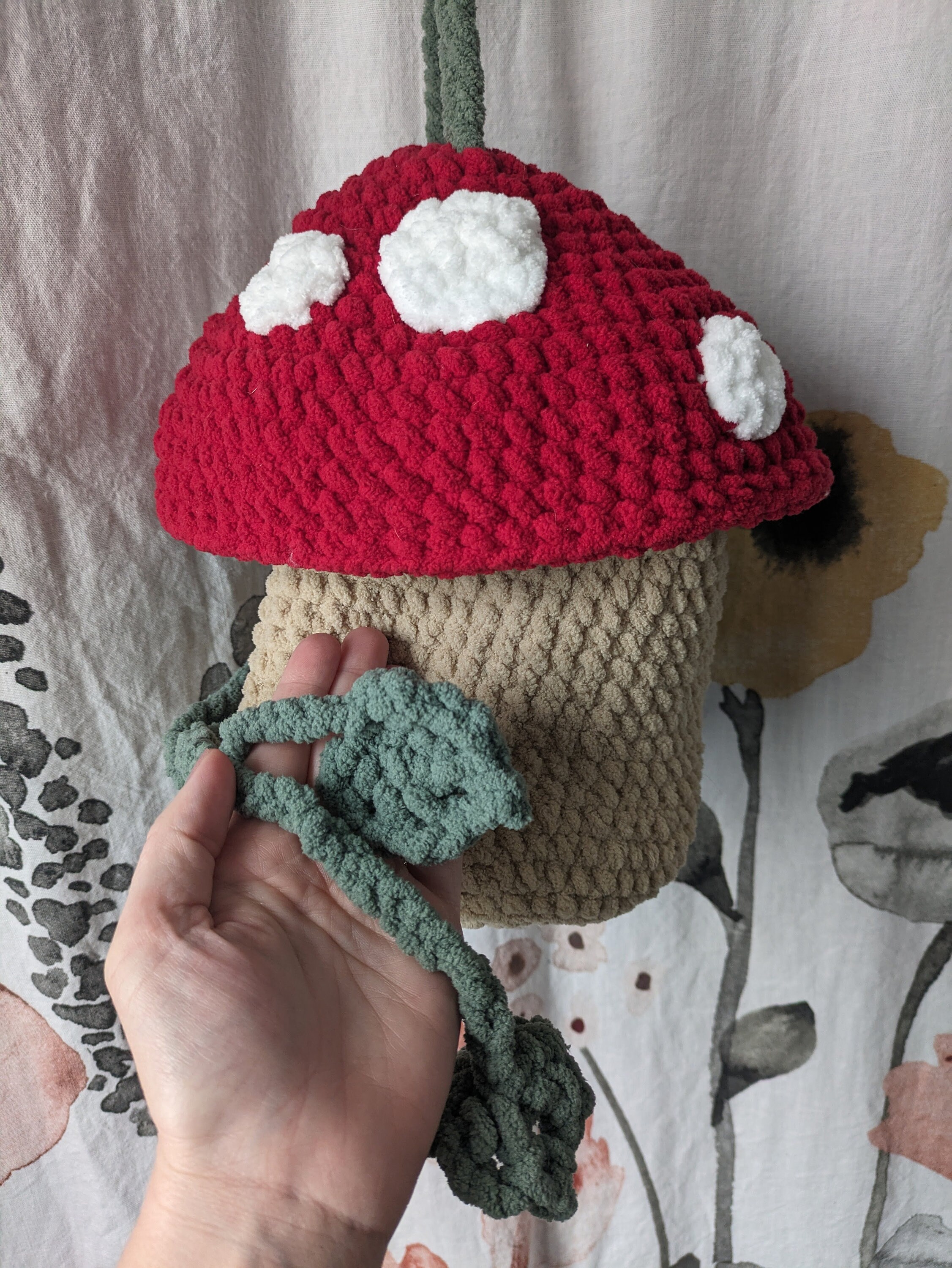 Plush Mushroom Bag With Vine Drawstring Crochet Pattern - Etsy