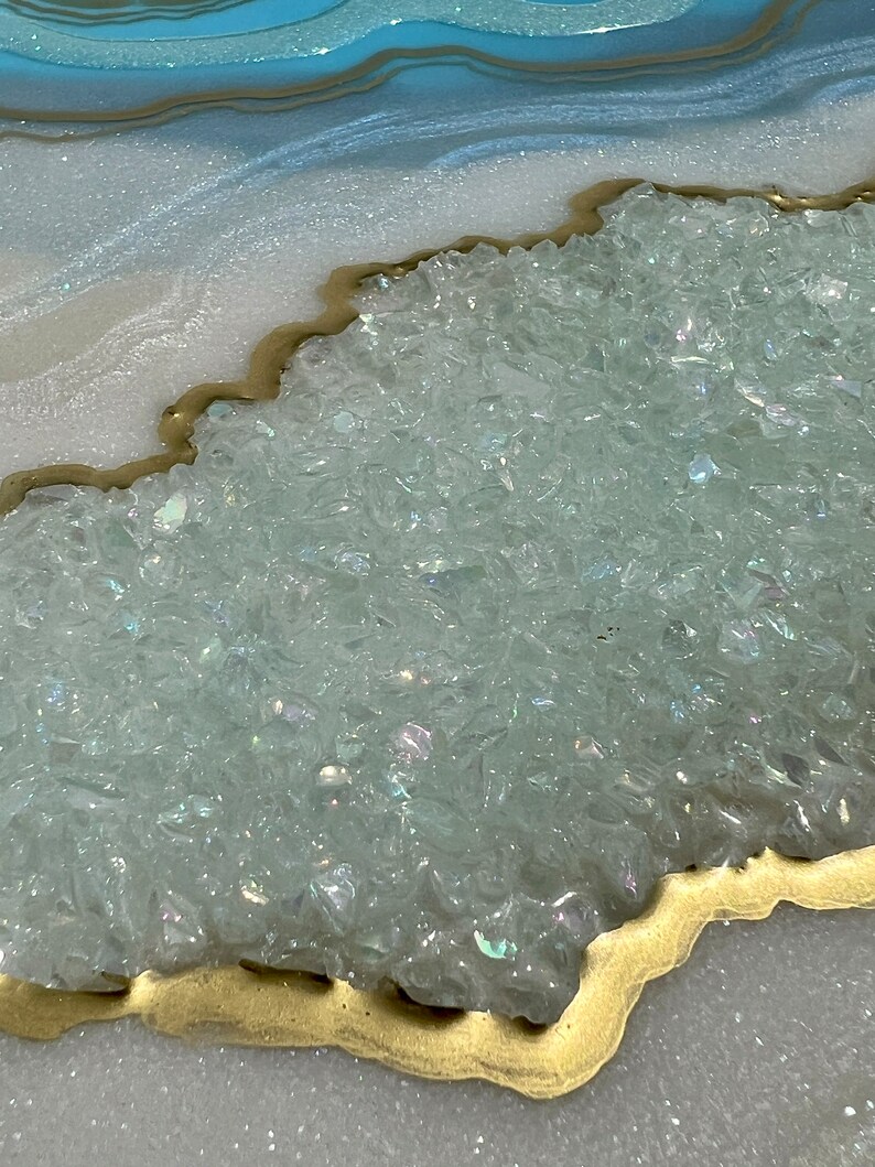 Cerulean Island 20"x20" Original Resin Geode Art by Jennet Norman - Etsy