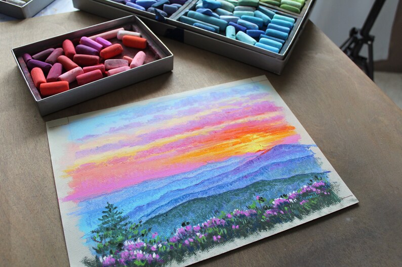 Evening Ascent 10" X 8" Original Pastel Drawing by Jennet Norman ...