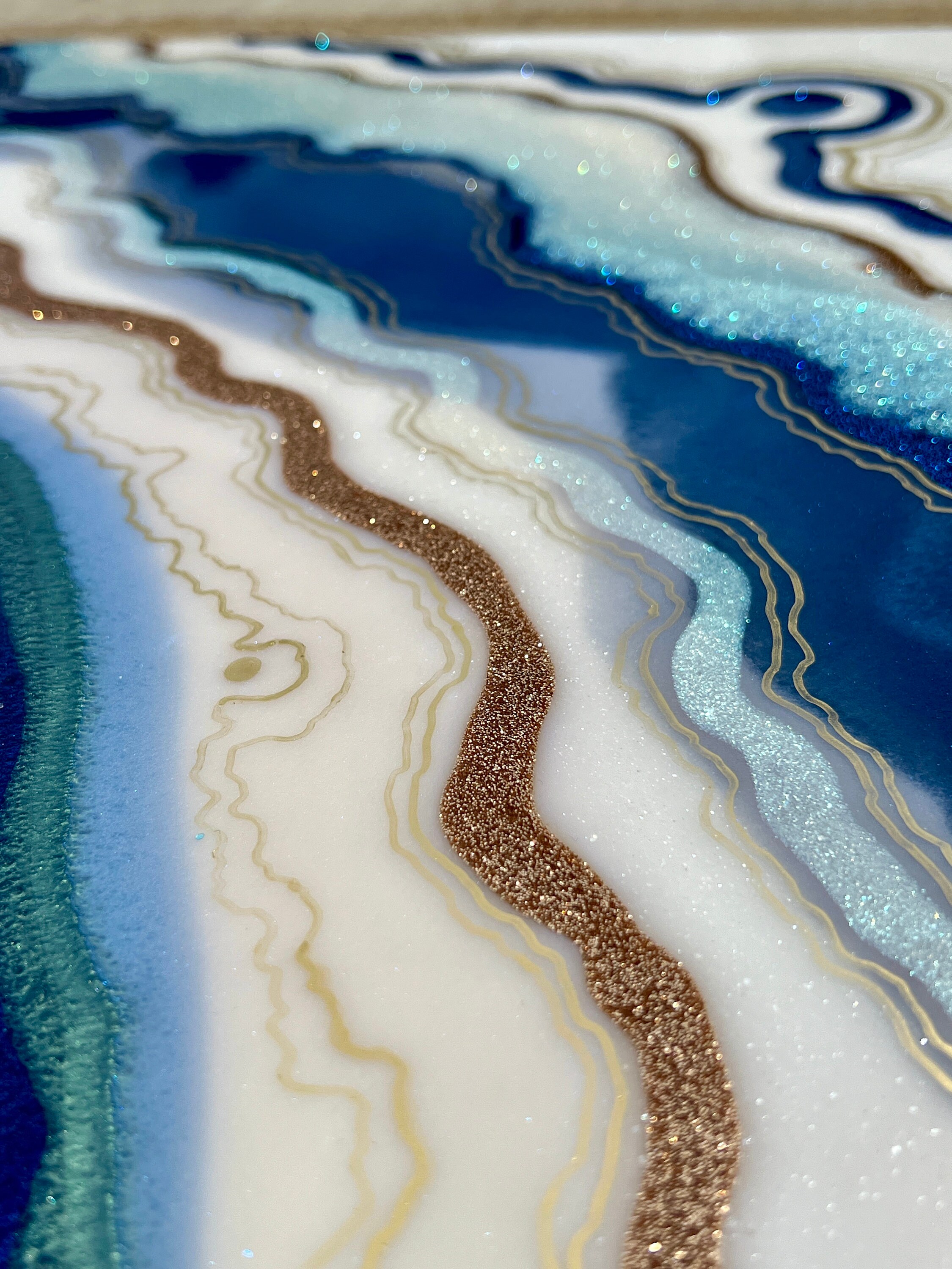 Sapphire Geode 24"x20" Original Resin Geode Art by Jennet Norman - Etsy