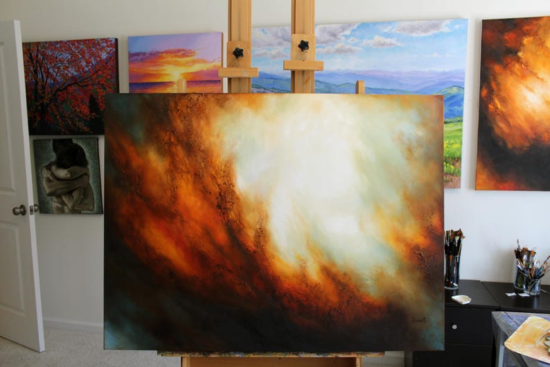 Phantom Winds 48" X 36" Original Oil Abstract Painting by Jennet Norman ...