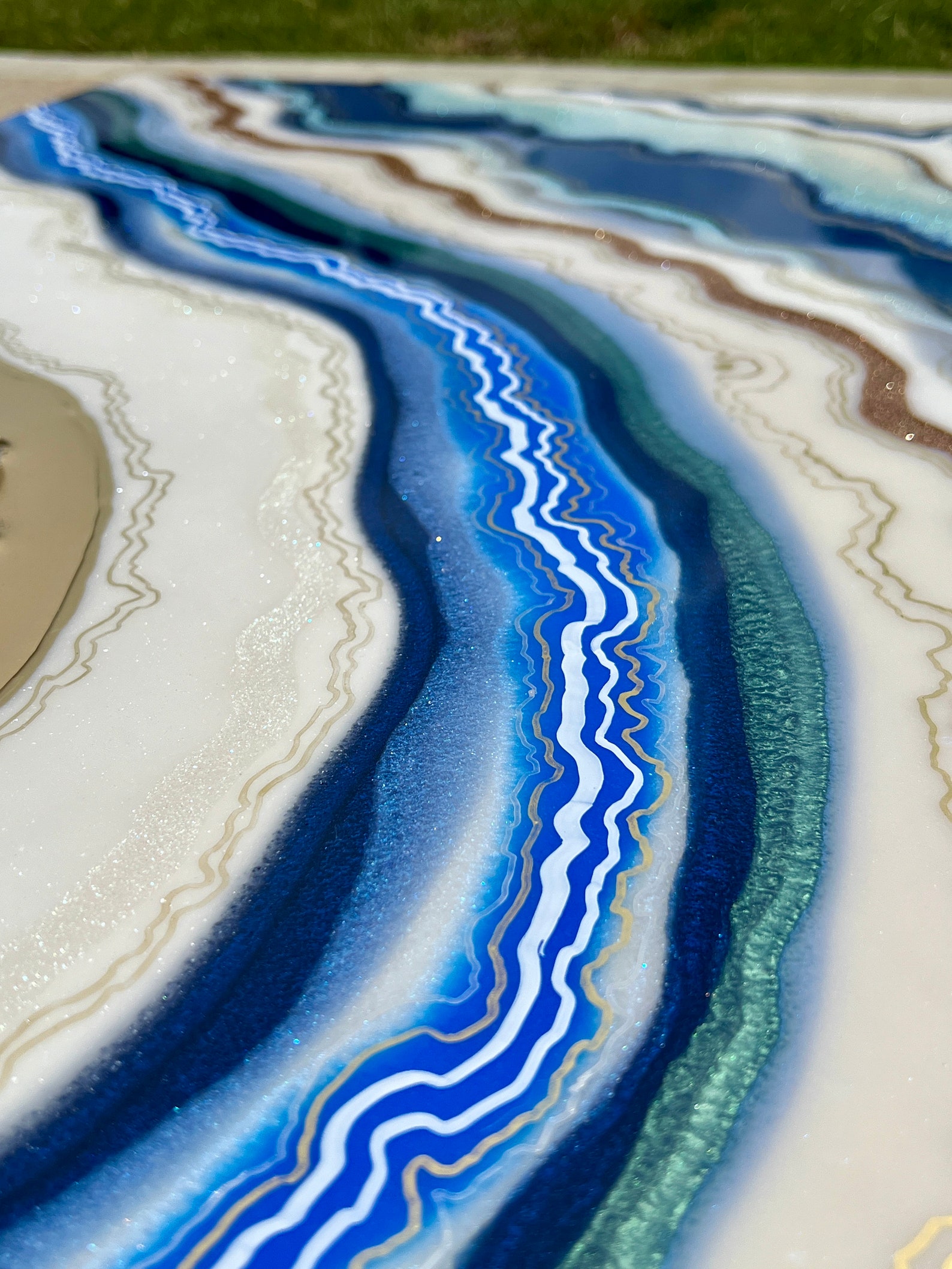 Sapphire Geode 24"x20" Original Resin Geode Art by Jennet Norman - Etsy