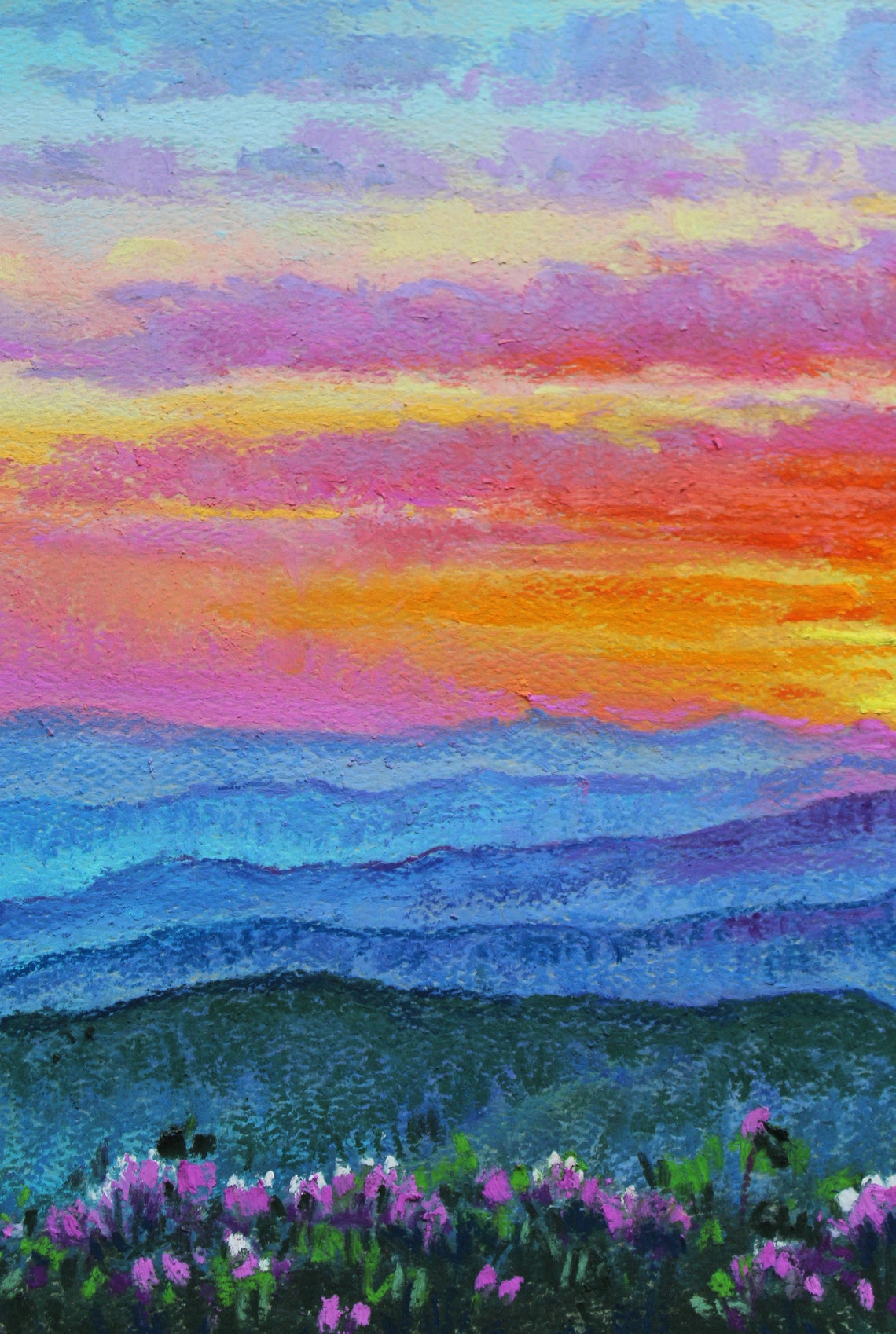 Evening Ascent 10" X 8" Original Pastel Drawing by Jennet Norman ...