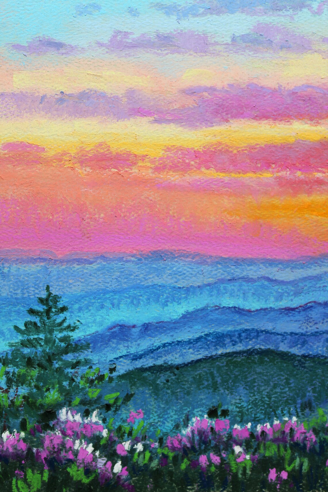 Evening Ascent 10" X 8" Original Pastel Drawing by Jennet Norman ...