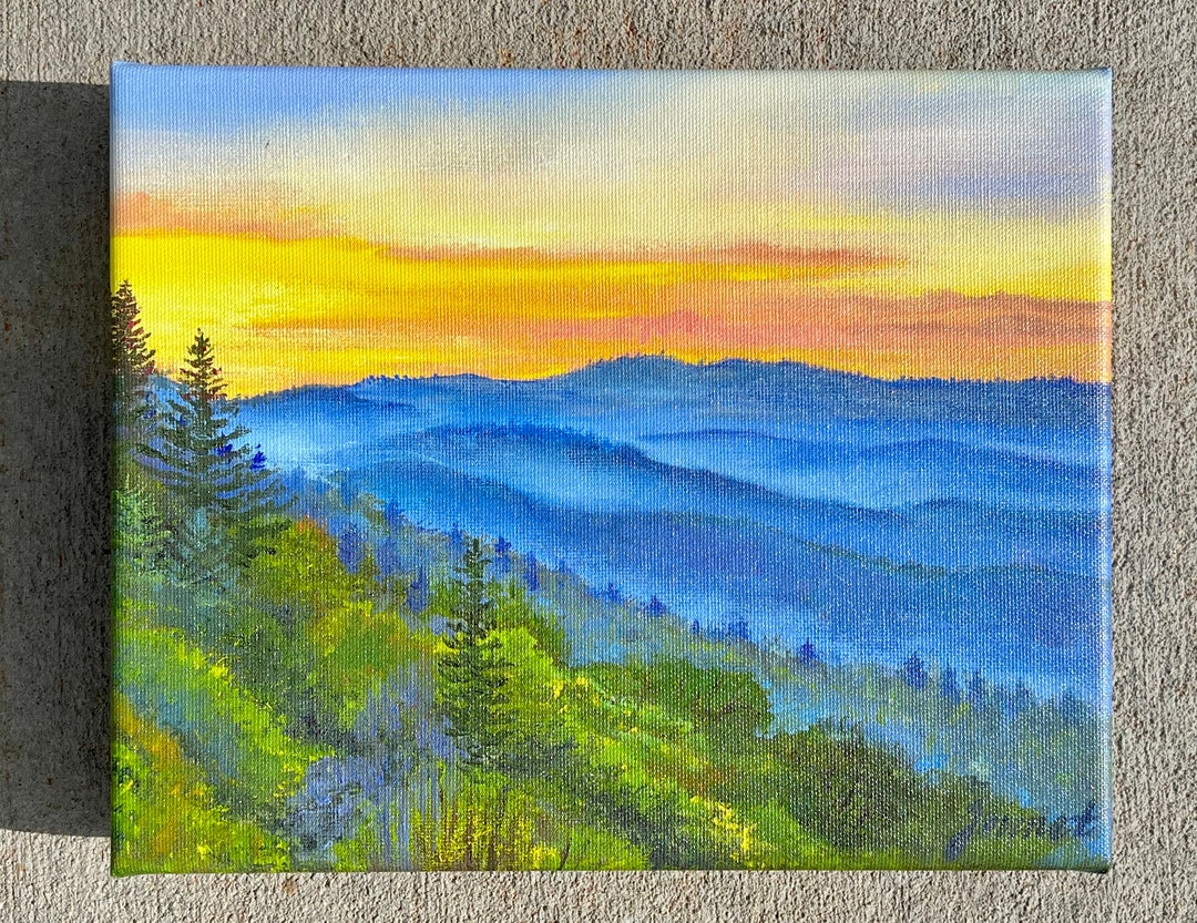 11x8 Canvas Print of rising Sun Painting by - Etsy