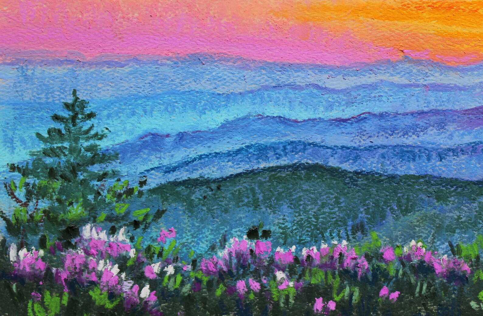 Evening Ascent 10" X 8" Original Pastel Drawing by Jennet Norman ...