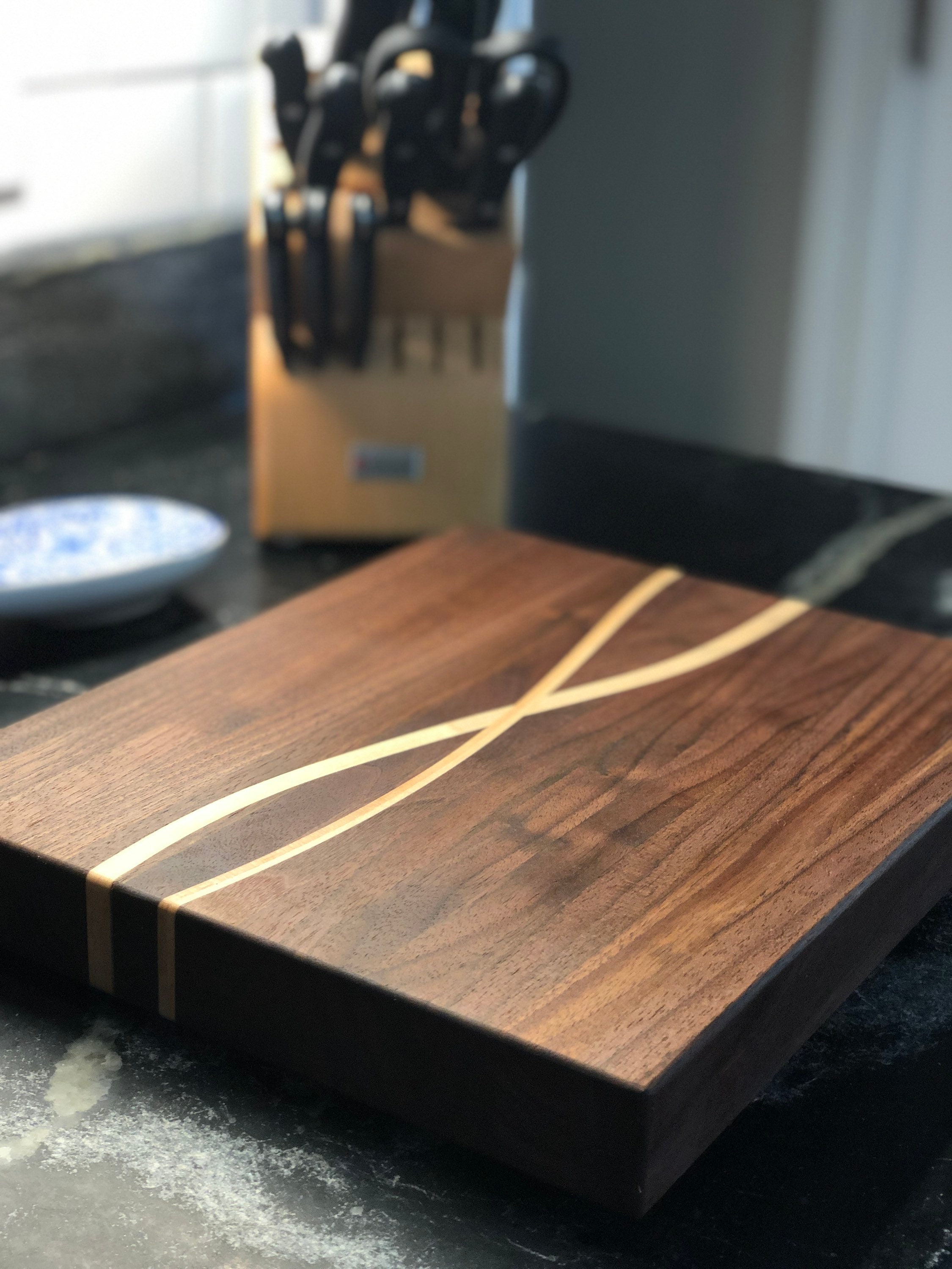 Curved Inlay Cutting Board - Etsy