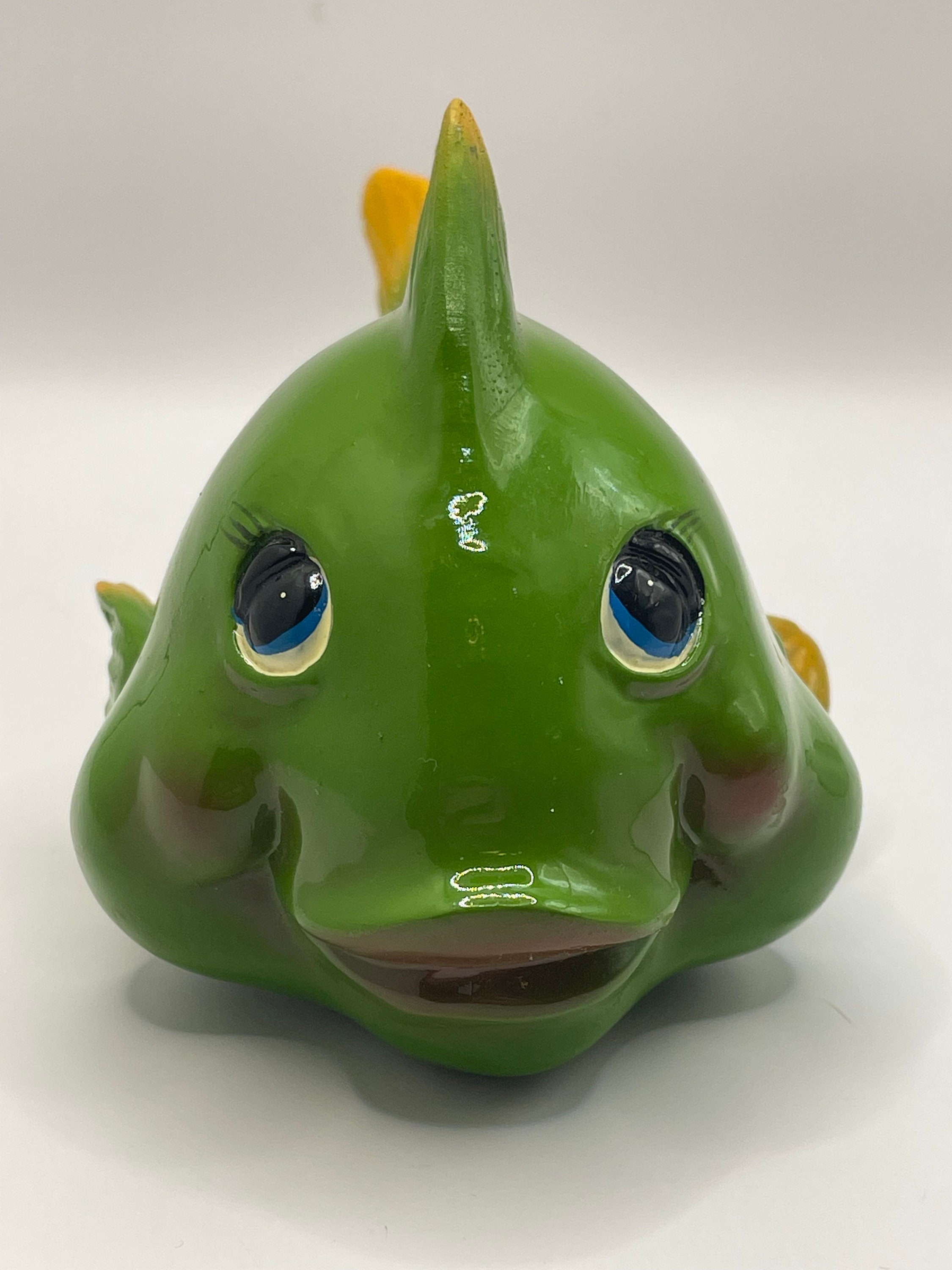 Green & Yellow Puffer Fish Figurine - Etsy