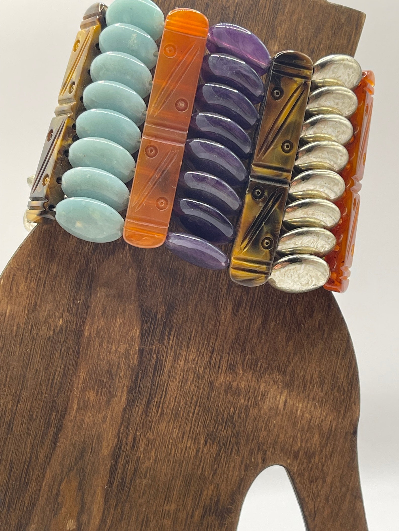 Erica Lyons Multi Colored Wide Band Stretch Bracelet - Etsy