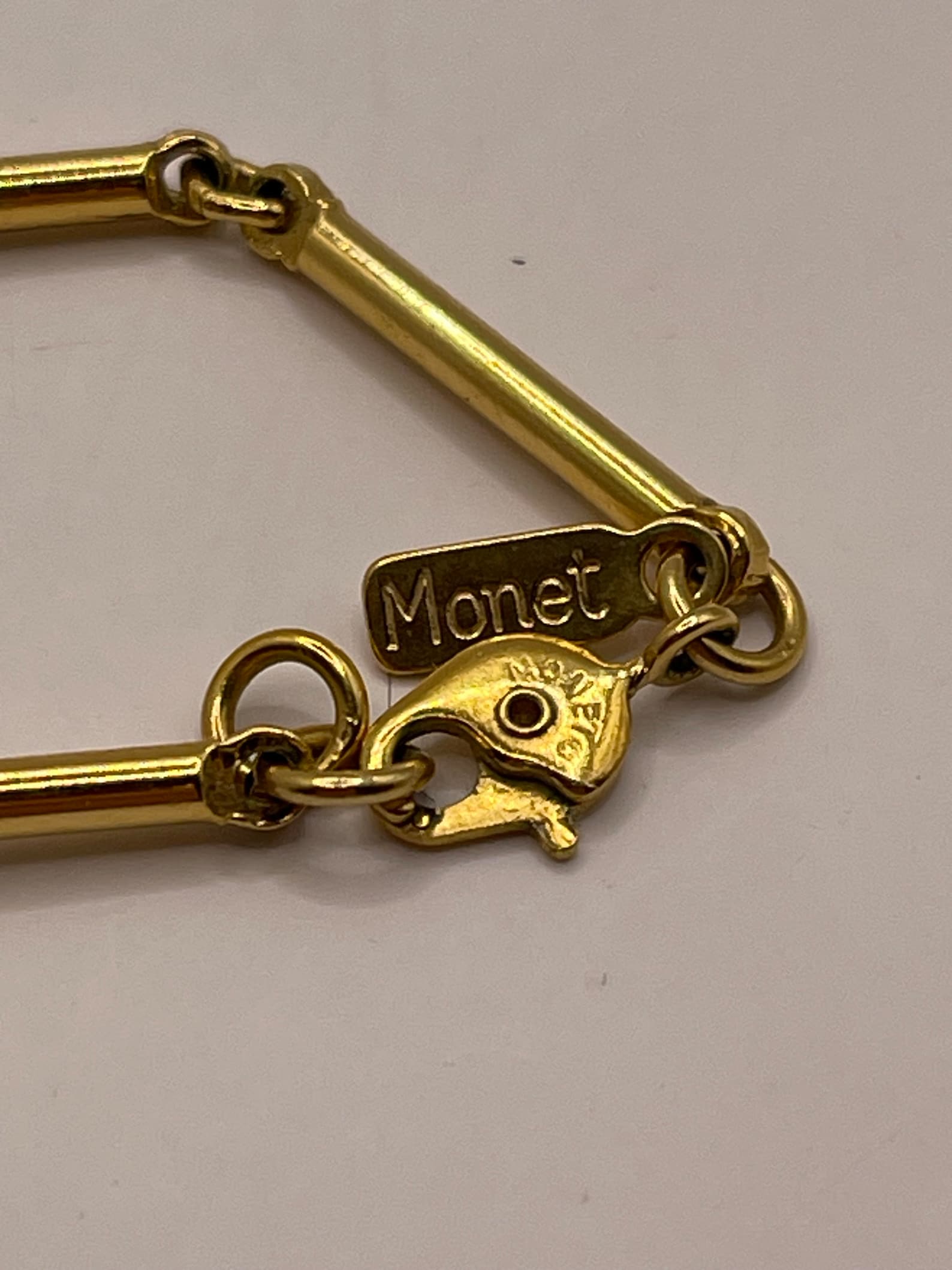 Vintage Monet Gold Tone Chain Necklace With Modernist Tassel Pendant ...