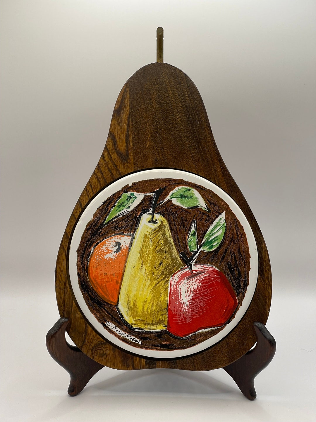 Vintage Fred Press Fruit Tile Pear Shaped Cheese Board - Etsy