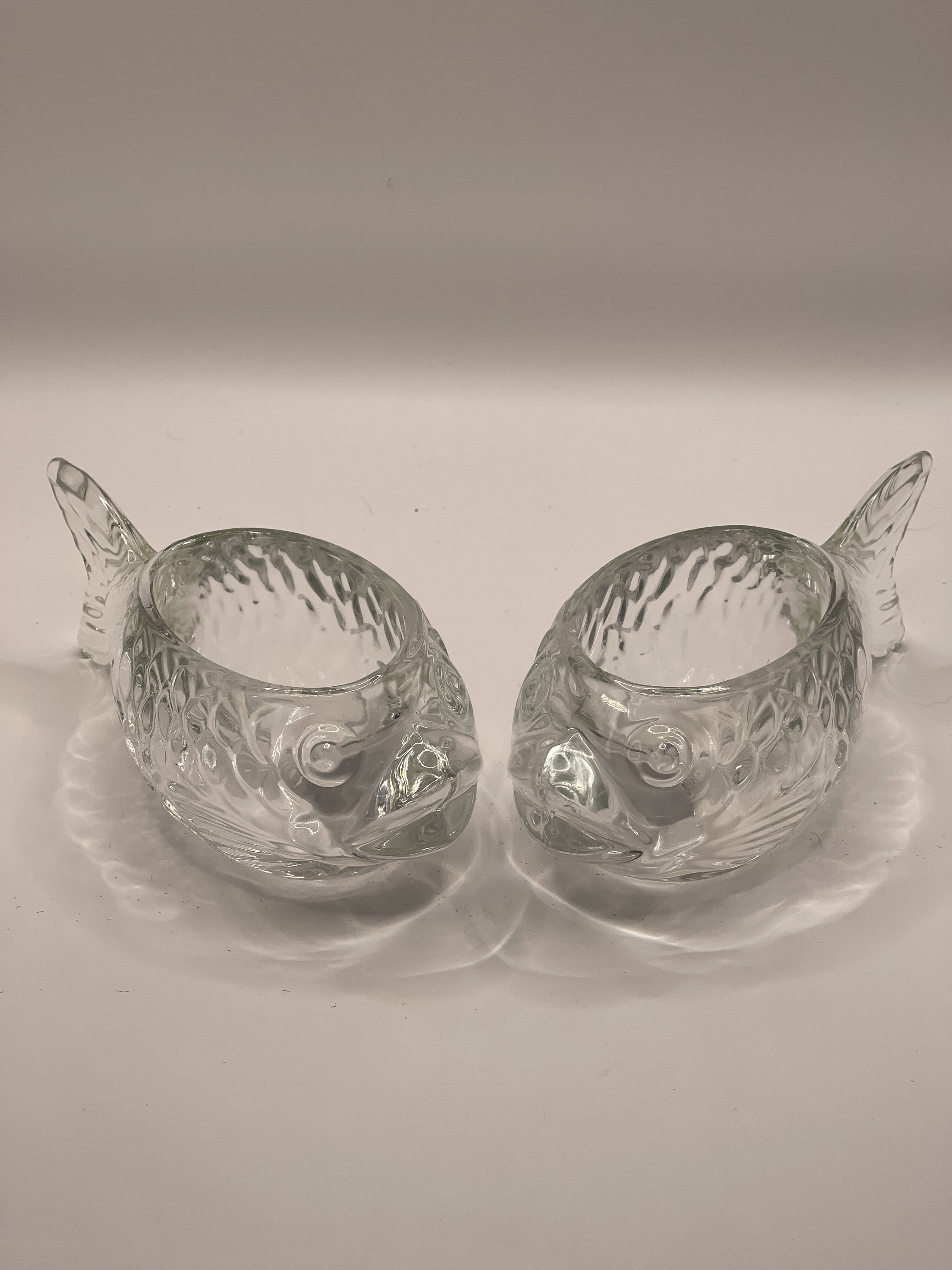 Twos Company Pair of Clear Glass Fish Candle Holders - Etsy
