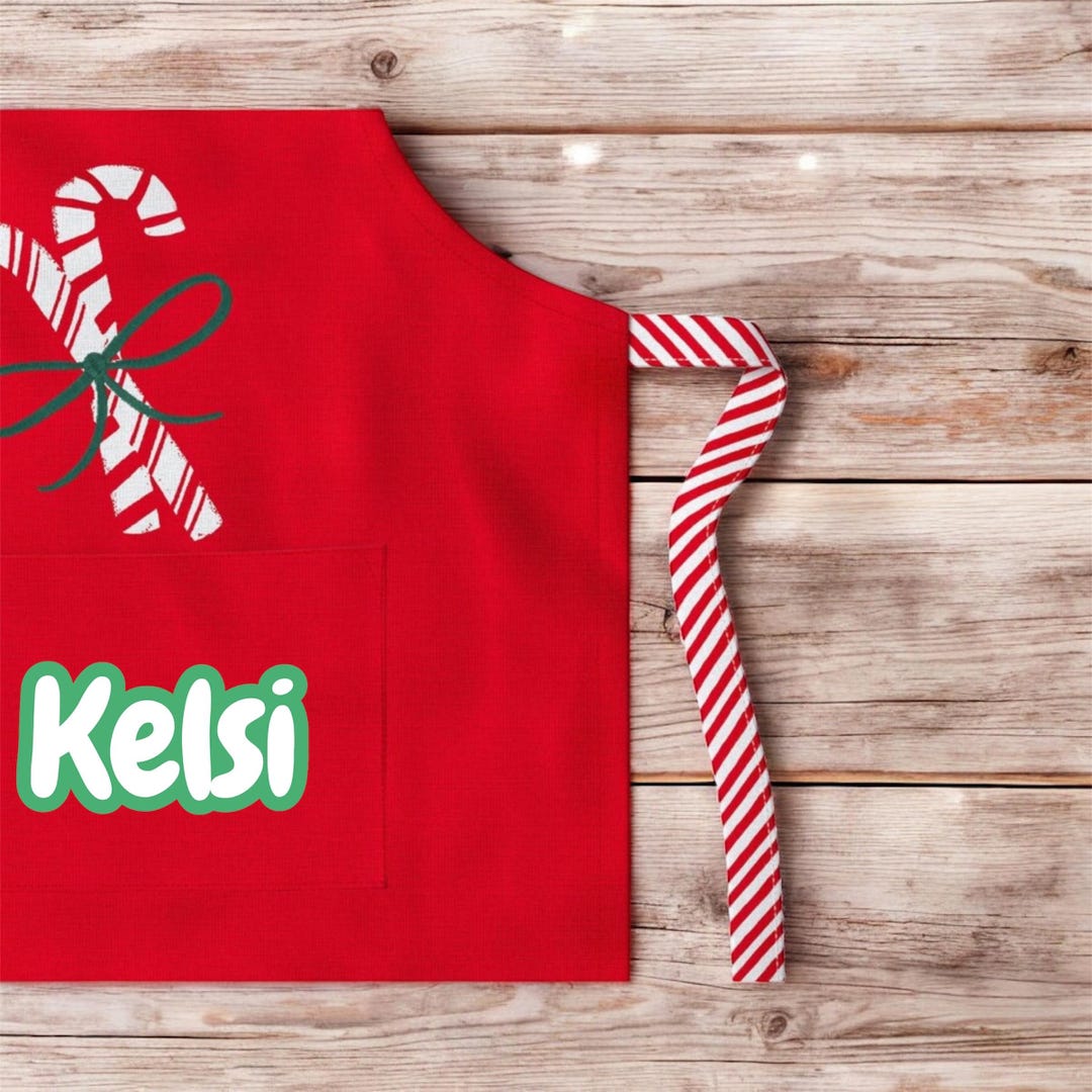 Kids Christmas Baking Apron-candy Cane - Etsy