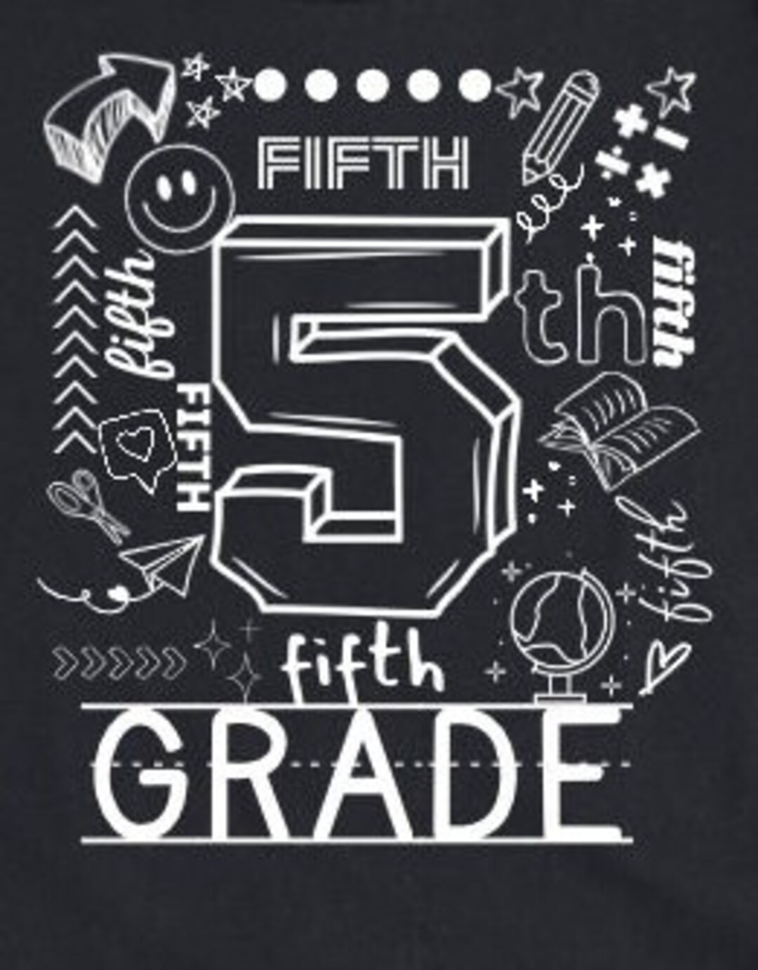 Fifth Grade Typography Teacher Shirt, 5th Grade Shirt, SVG, PNG, 5th ...
