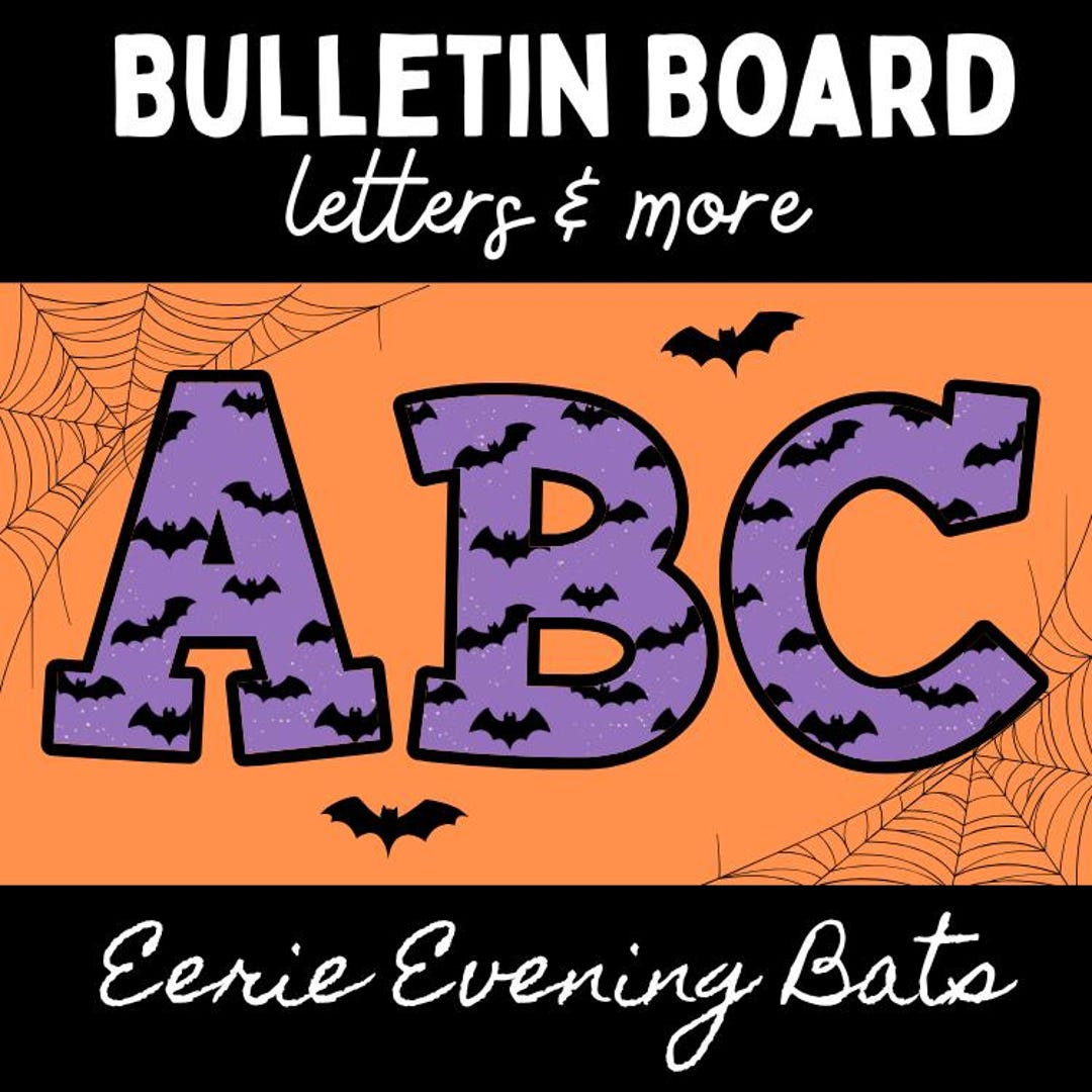 Eerie Evening Bats Bulletin Board Letters Halloween Classroom Decor - Etsy