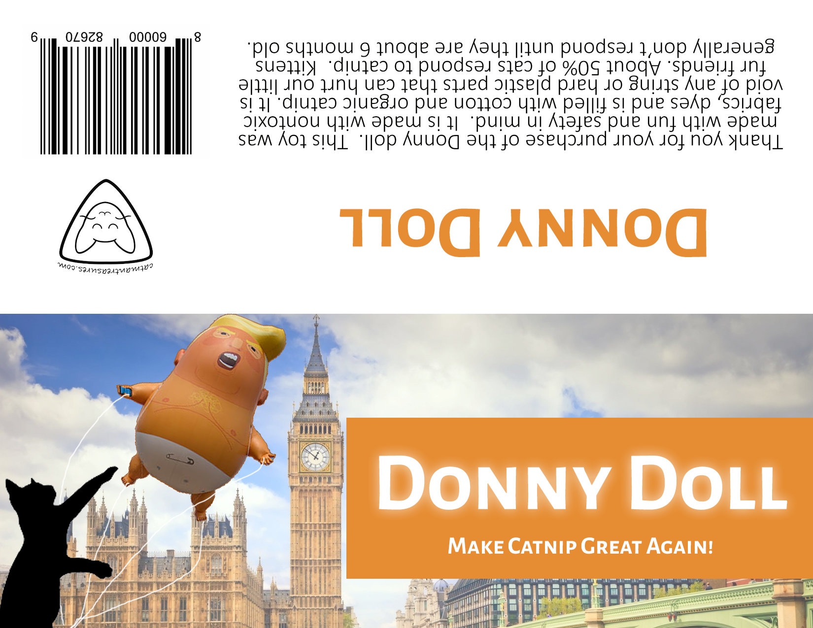 Donny-doll- Catnip Stuffed Baby Trump Doll. Baby Donald Trump Cat Toy ...