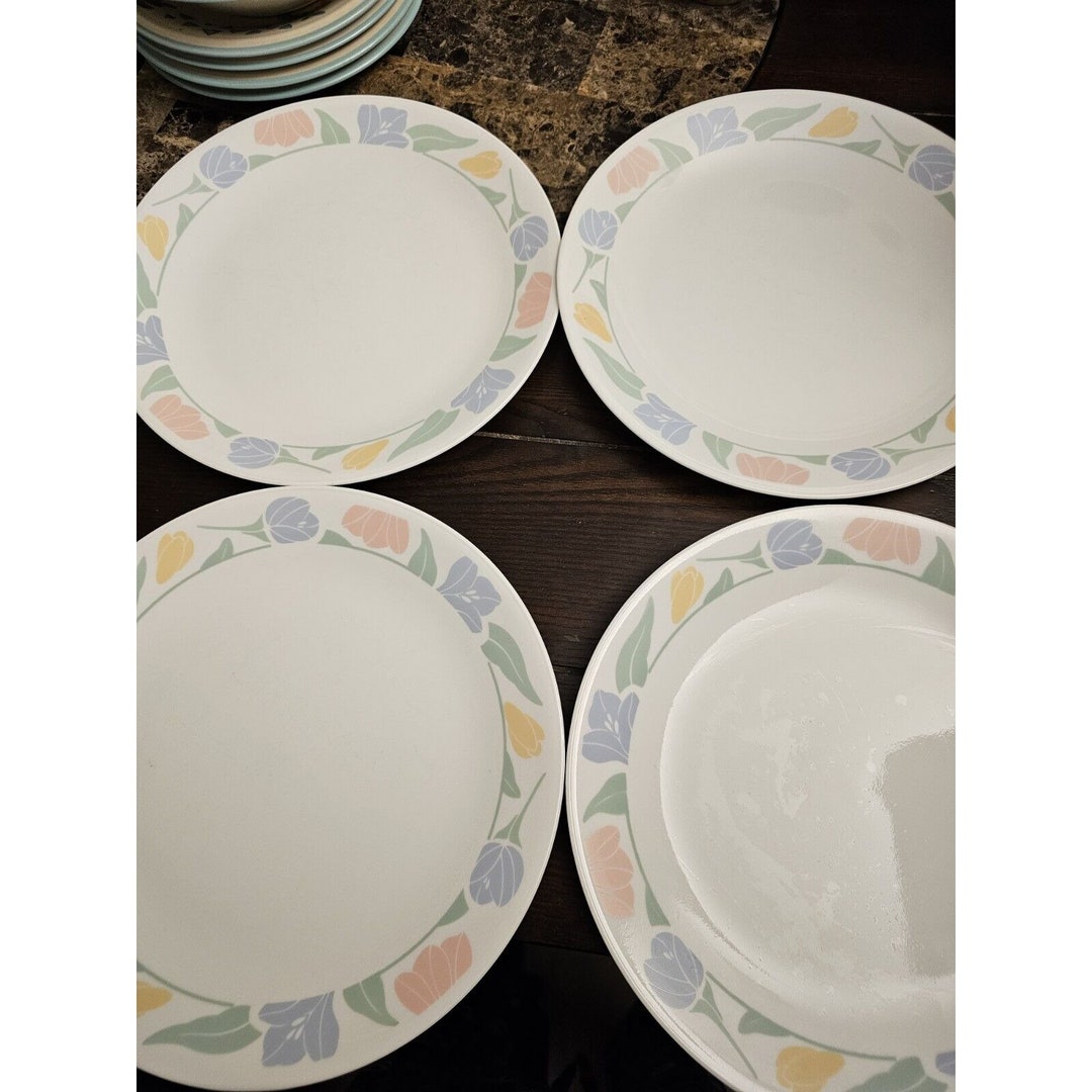 Corelle Friendship Tulip 9.5" Dinner Plates Set of 4 Colorful - Etsy