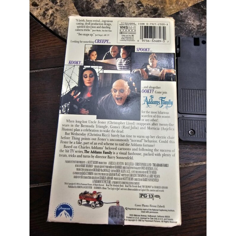 The Addams Family (VHS, 1992) Movie Rated PG-13 - Etsy