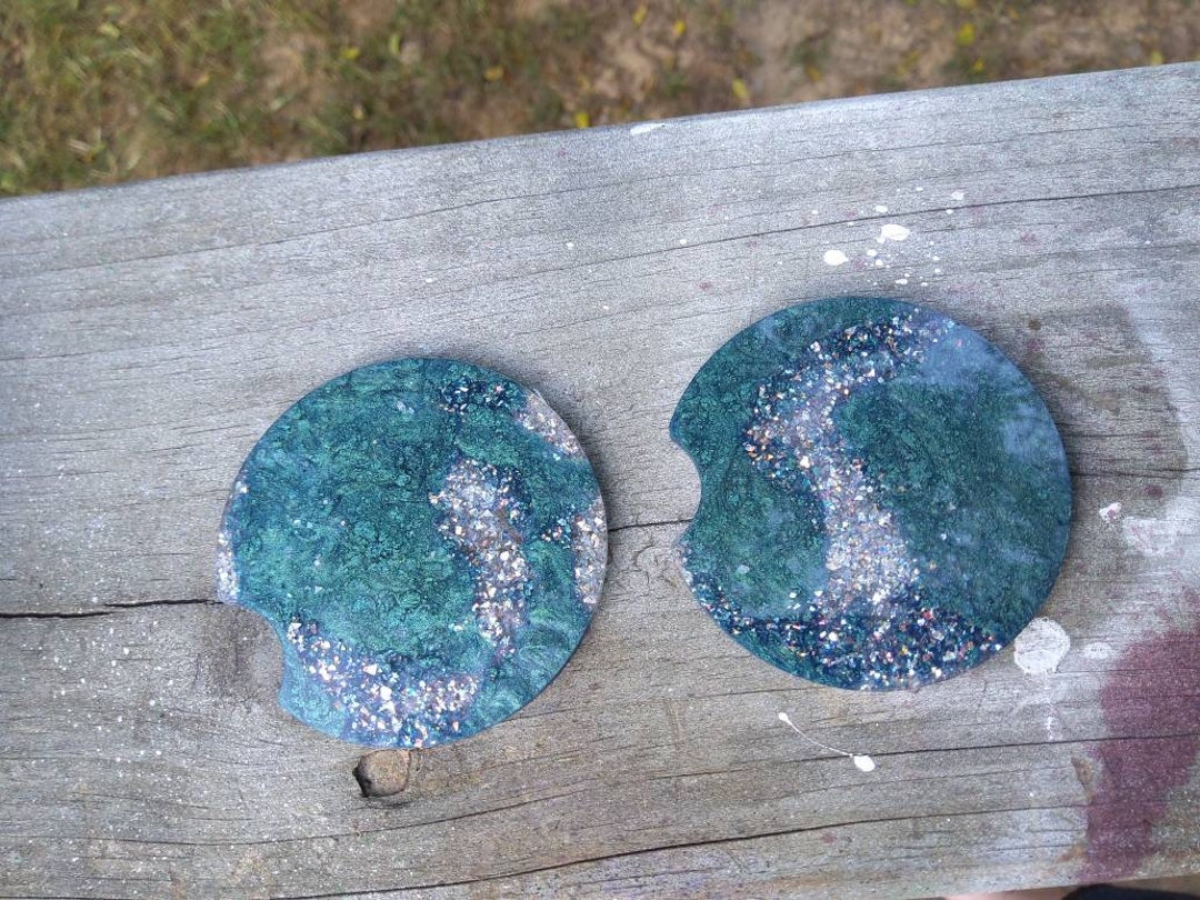 Glitter & Mica Swirl Car Coasters - Etsy