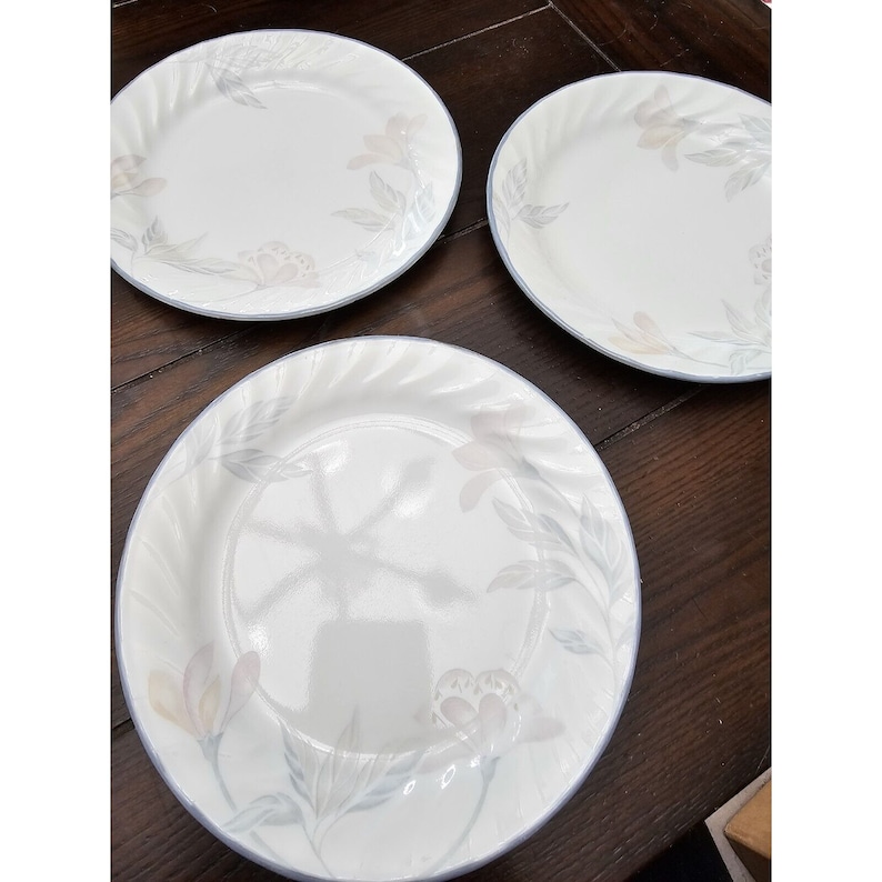 Corelle Impressions Pink Trio Floral Appetizer Plates Set of 3 Vintage ...