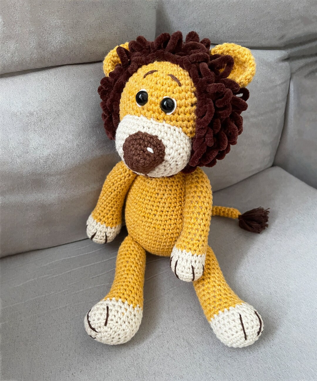 Crochet Lion Stuffed Animal Toy, Personalized Stuffed Lion, Amigurumi ...