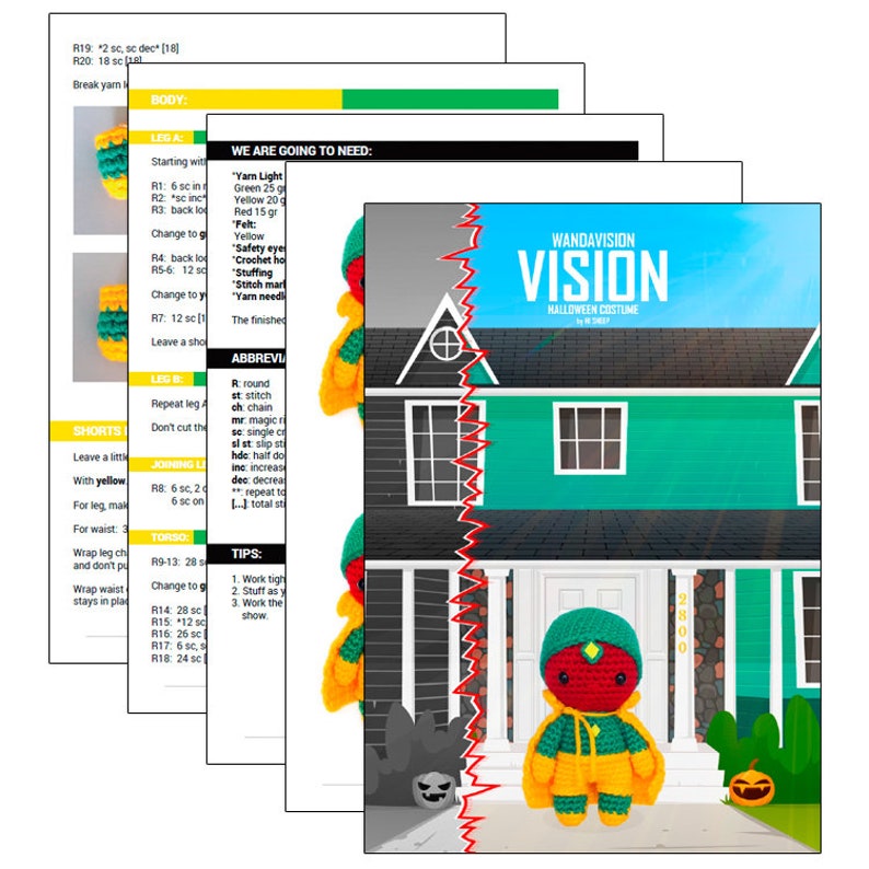 Vision Halloween Costume Crochet Pattern Amigurumi Avengers - Etsy