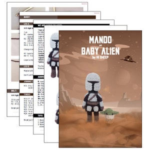 Mando and Baby Alien Crochet Pattern Amigurumi - Etsy