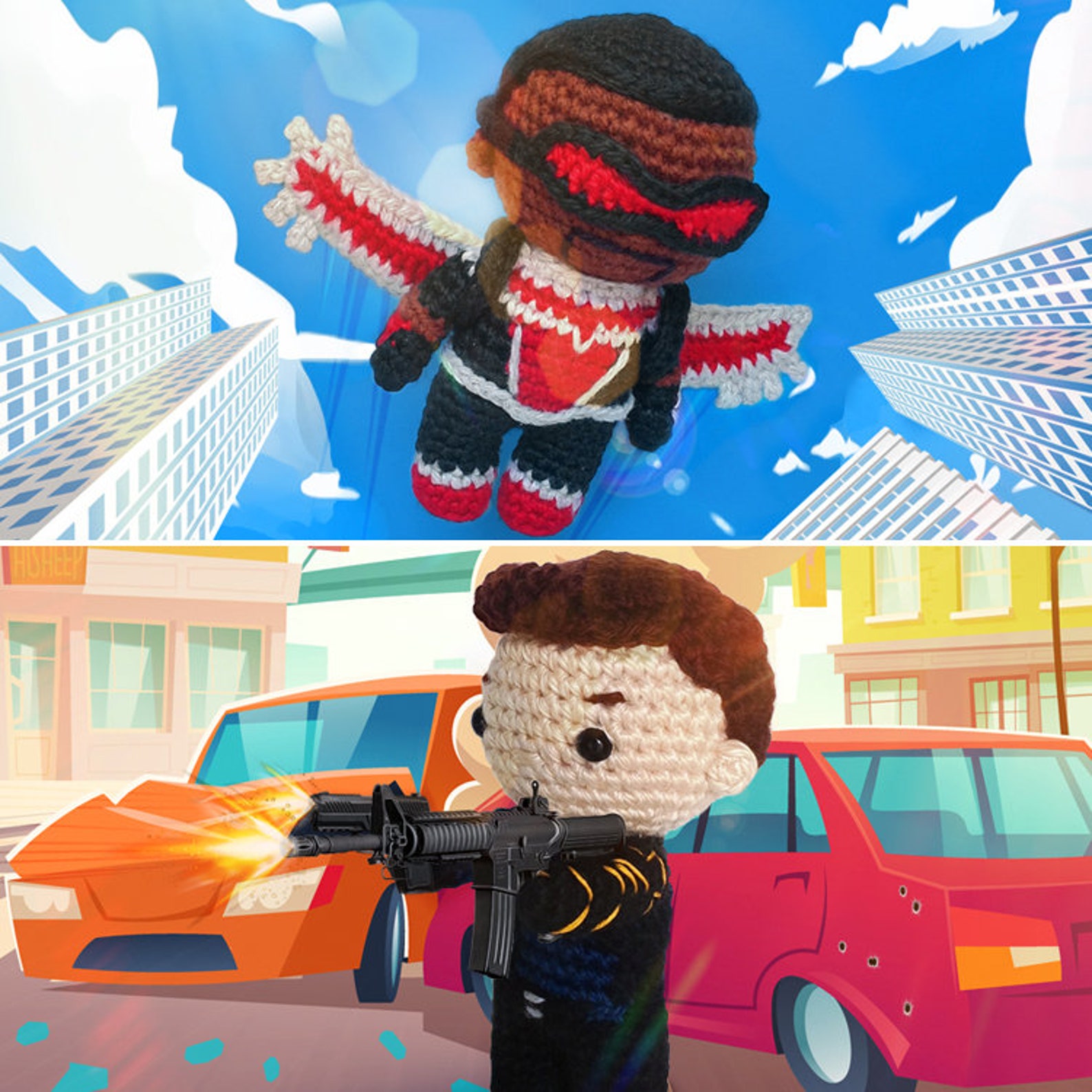 The Falcon and the Winter Soldier Crochet Pattern Amigurumi - Avengers ...