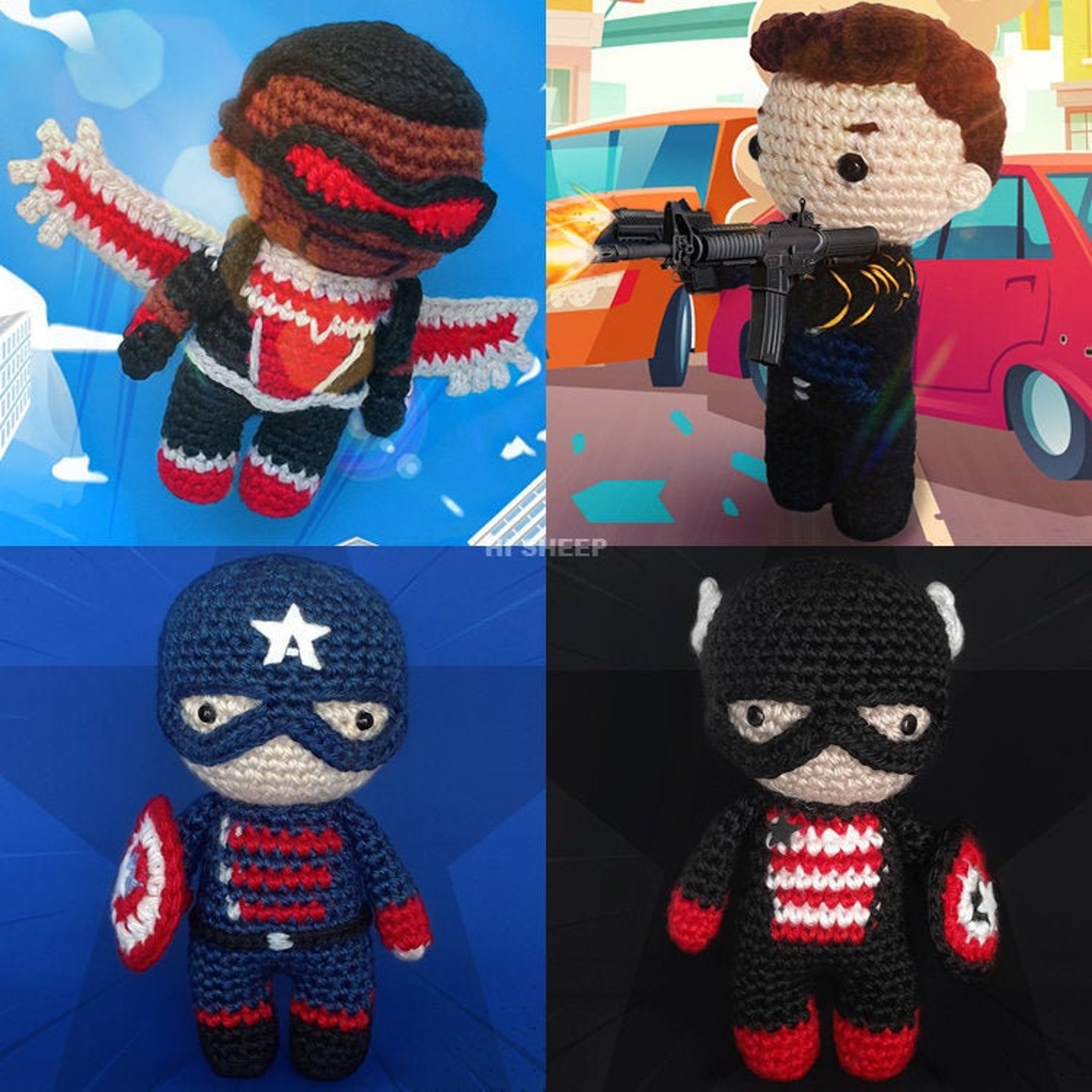 Falcon Winter Soldier US Agent Crochet Pattern Amigurumi | Etsy