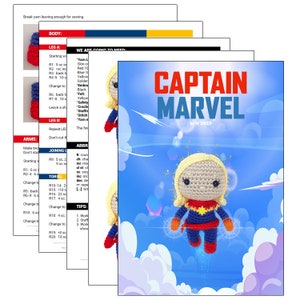 Captain Marvel Crochet Pattern Amigurumi - Avengers - Etsy