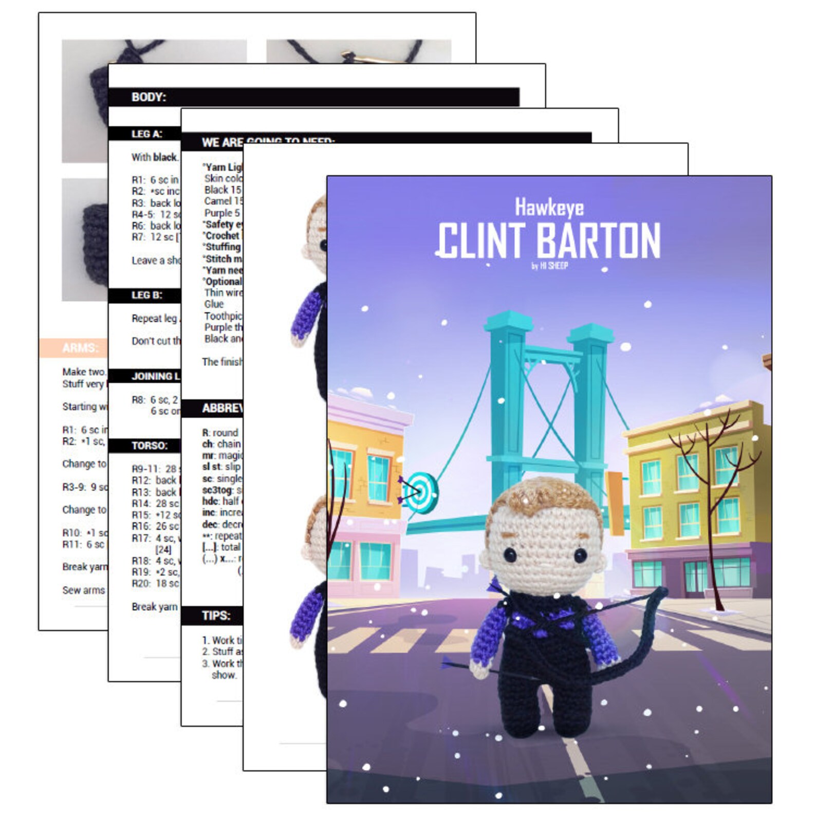 Clint Barton Hawkeye Crochet Pattern Amigurumi - Avengers - Etsy