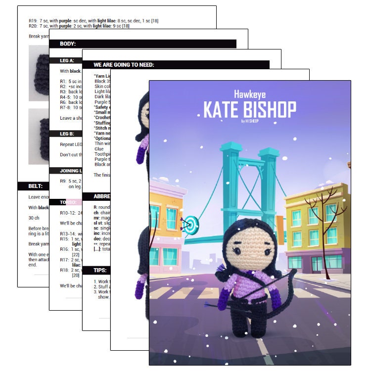 Kate Bishop 2 Hairstyles Hawkeye Crochet Pattern Amigurumi | Etsy