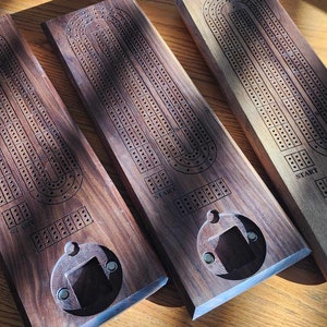 Solid, Black Walnut Cribbage Board With Personalized Peg Storage FEBRUARY SALE! 25% OFF! - Etsy