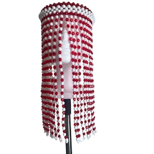 Shango Chango Xango Sango Orixas Orisha Beaded Face Mask Veil Ifa Eleke ...