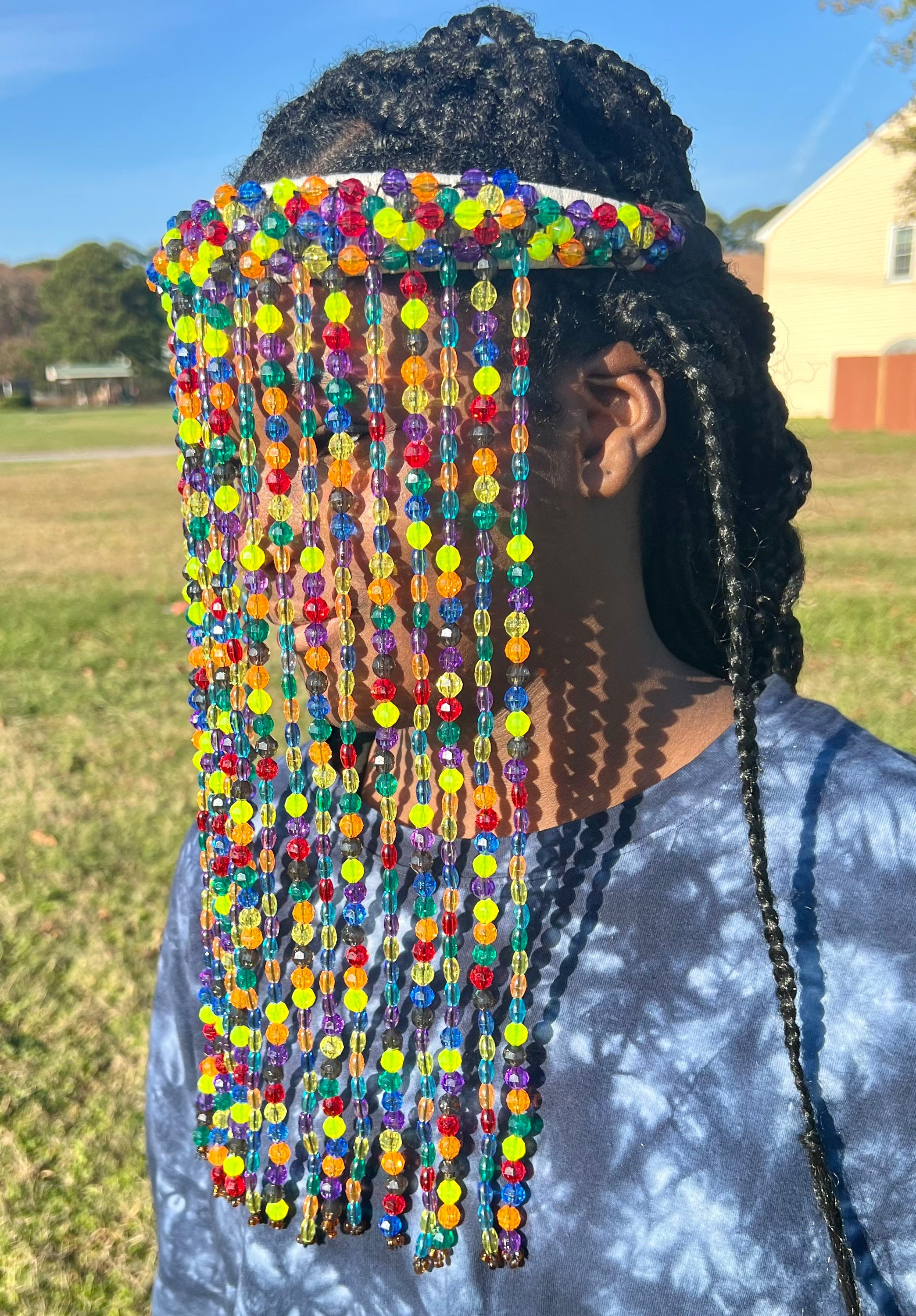 Yoruba Orixas Orisha Beaded Face Mask Veil Ifa Eleke - Etsy