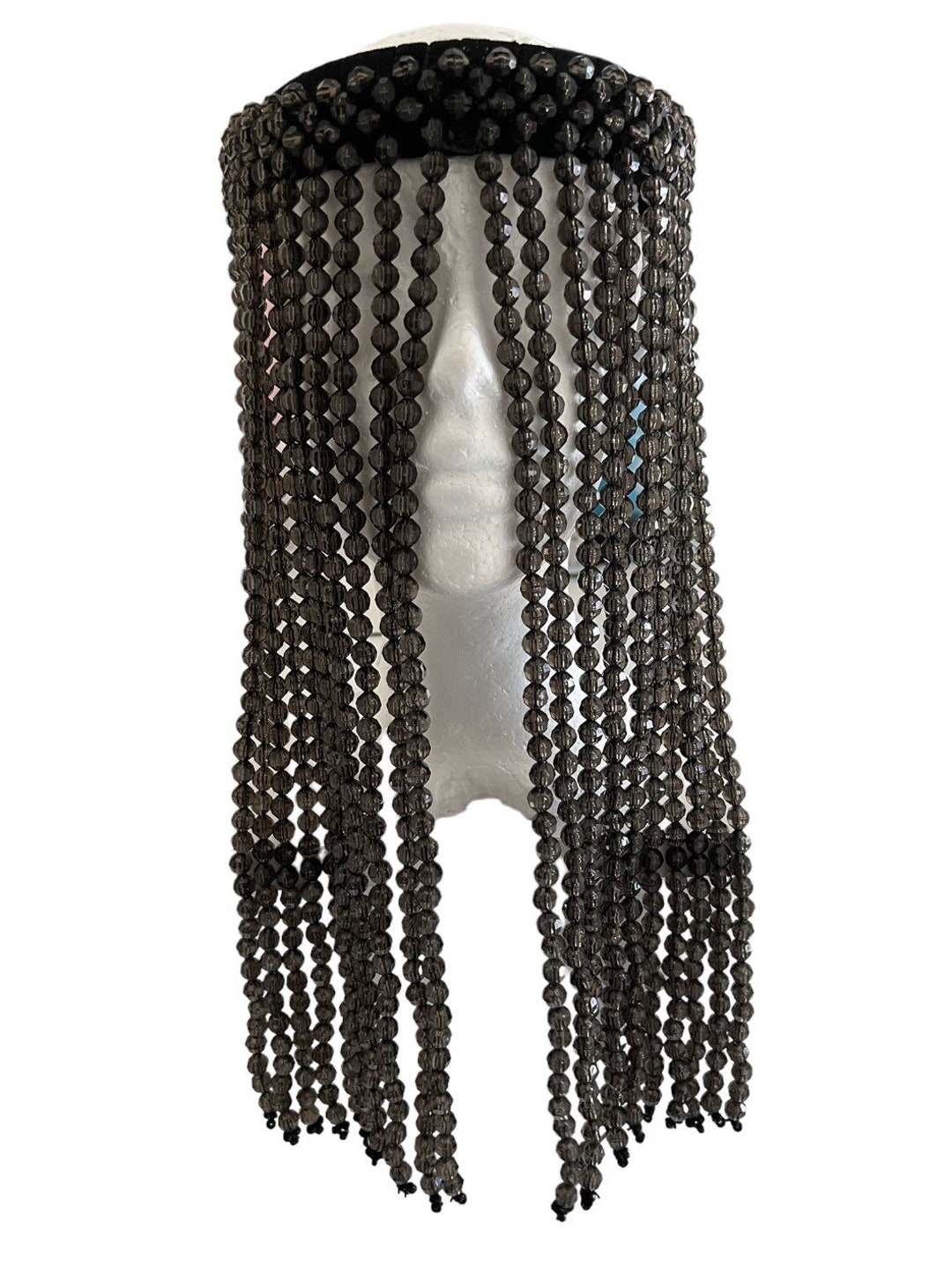 Black Beaded Face Mask Veil Yoruba African Style - Etsy