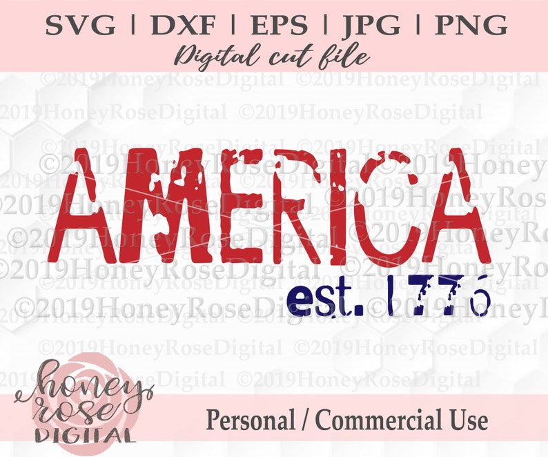 America Est. 1776 Svg Distressed Font Patriotic USA Svg 4th - Etsy