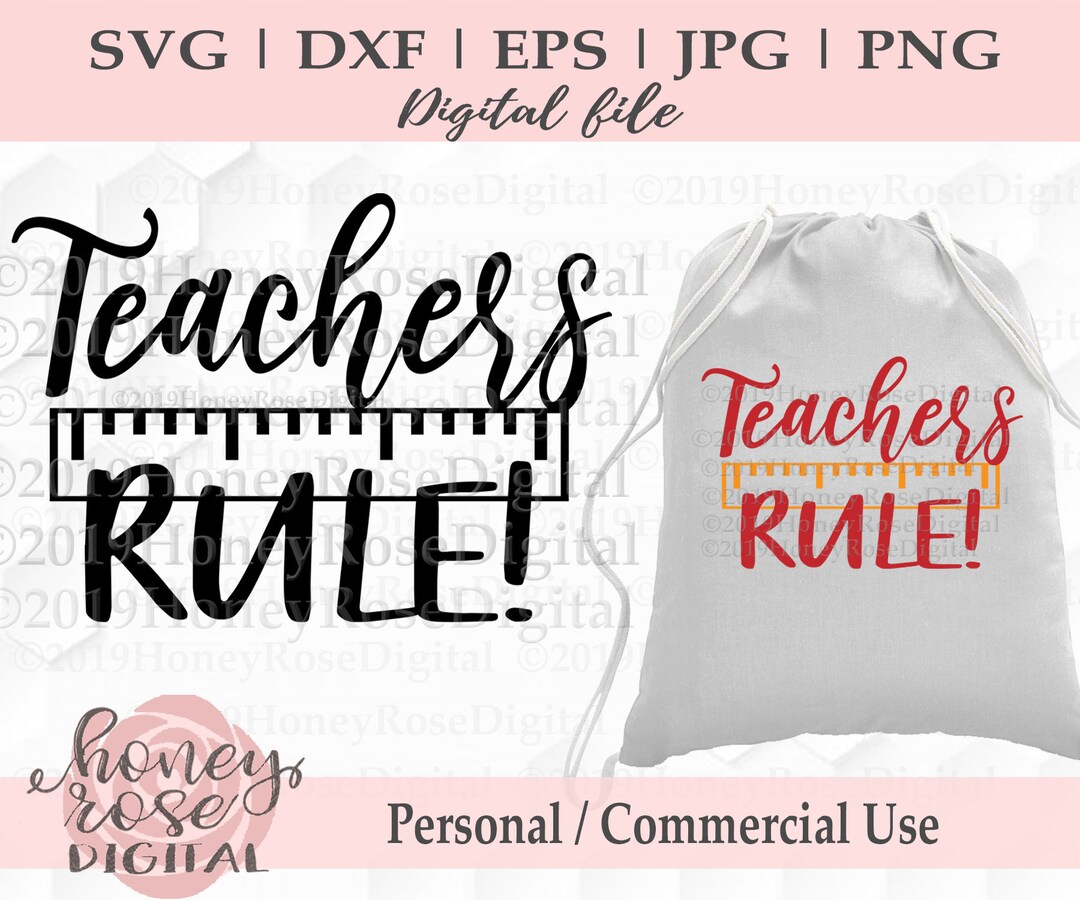 Teachers Rule Layered SVG , Teaching Svg, School Teacher Svg, Teacher ...