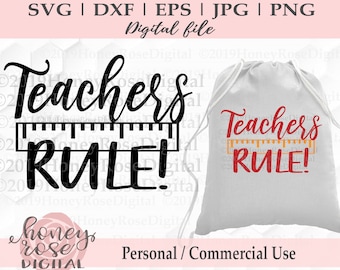 Teachers Rule Svg - Etsy