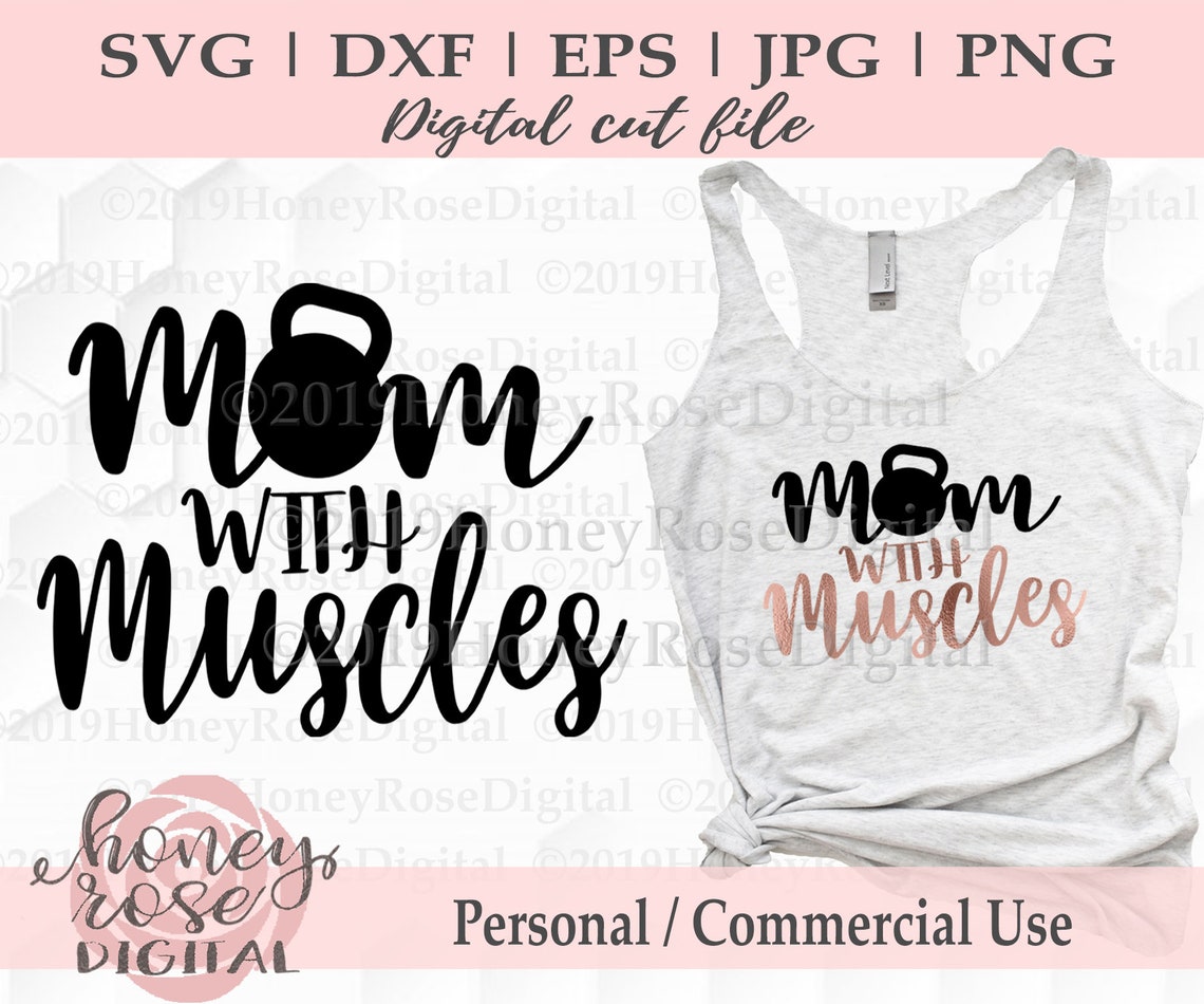 Mom With Muscles Svg, Mother Fitness Svg, Weightlifting SVG, Workout ...