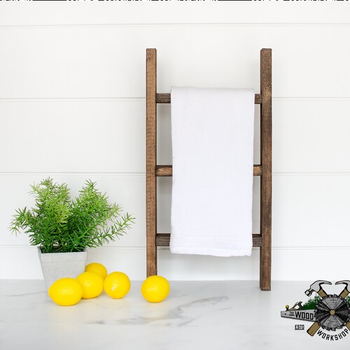 Rustic Tea Towel Mini Ladder. Kitchen Decor. Bathroom Decor. | Etsy