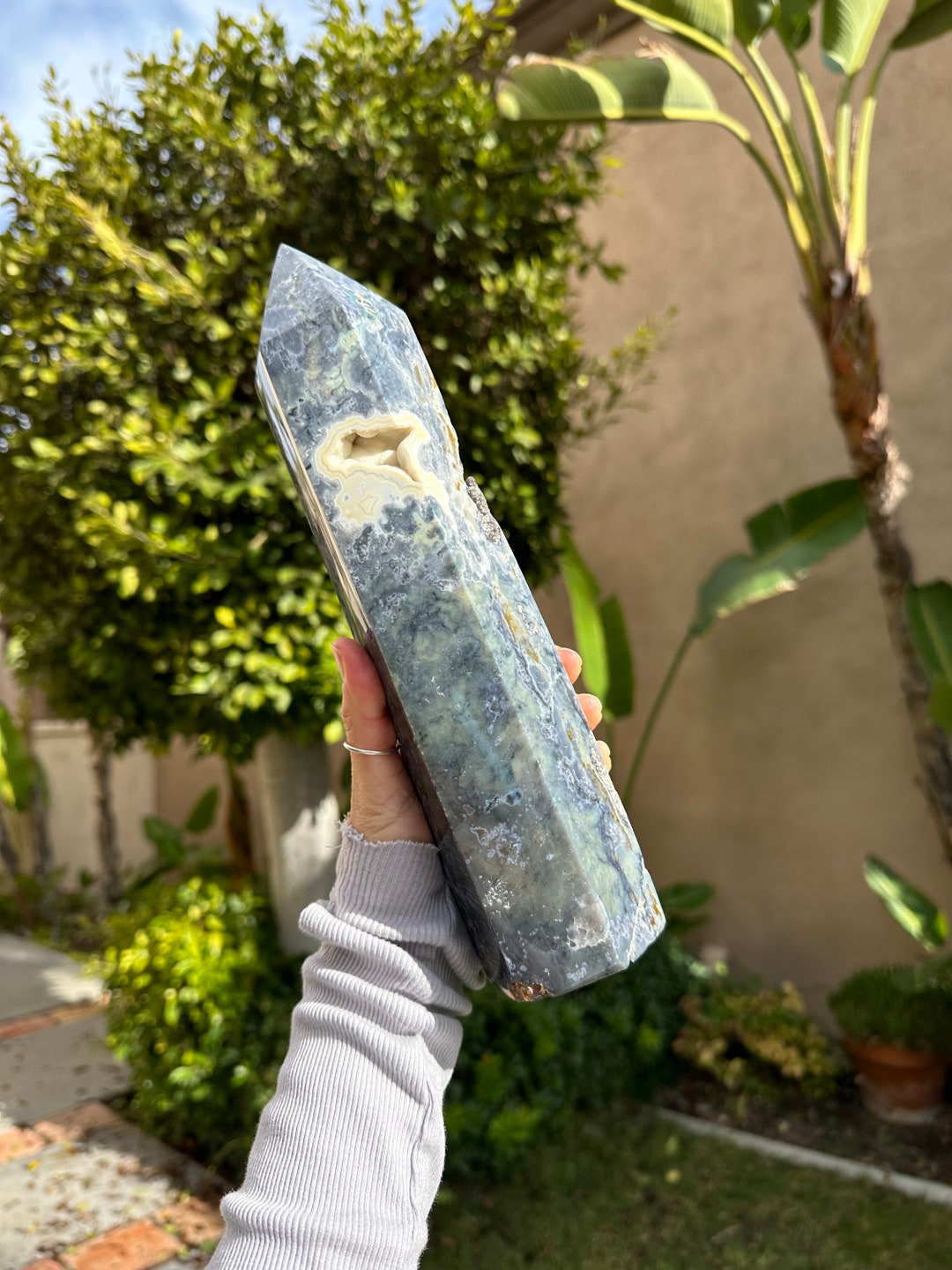 Ocean Jasper Tower Point Blue Ocean Jasper Rare Mineral Gift for Rock ...
