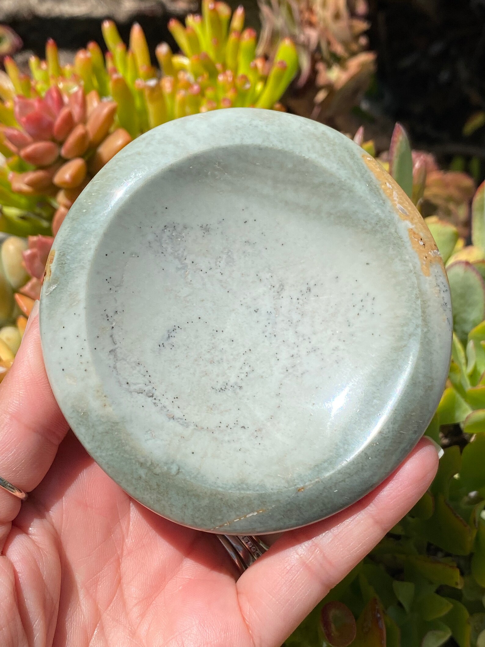Mint Chip Polychrome Desert Jasper Pyrite Bowl Trinket Dish - Etsy