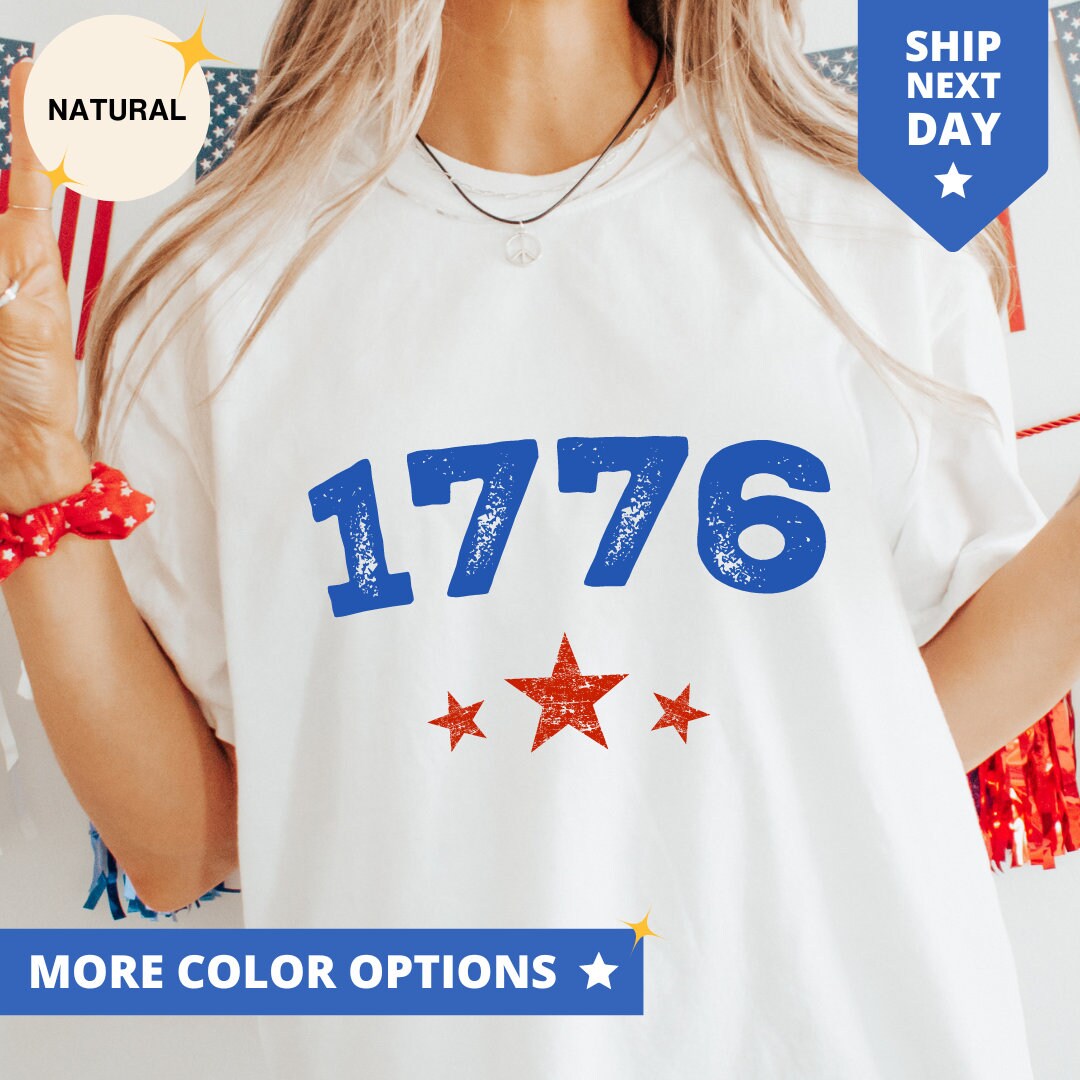 1776 Shirt, Retro USA T Shirt, Fourth of July Tshirt, America 1776 Tee ...